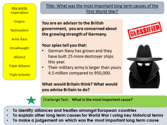 WW1: Causes of the First World War | Teaching Resources