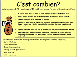 C'est combien - KS2 Unit of work | Teaching Resources