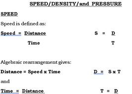 Speed, Density and Pressure GCSE (9-1) | Teaching Resources