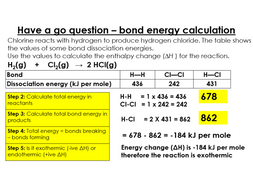AQA 9-1 Topic 5 - exothermic and endothermic reactions and bond energy ...