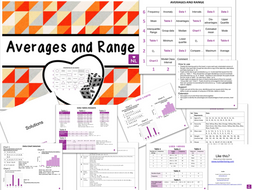 Averages and Range (Learning Grid) | Teaching Resources