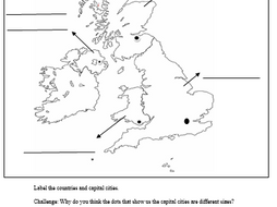 KS1 identifying countries and capital cities of the UK worksheets ...