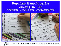 French ER verbs present tense - Cut and paste worksheets | Teaching ...
