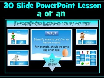 'a' or 'an' Article Determiners Bundle | Teaching Resources