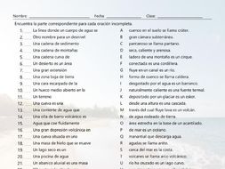 Geology and Planet Earth Sentence Match Spanish Worksheet | Teaching ...