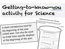 Getting-to-know-you activity for Science | Teaching Resources