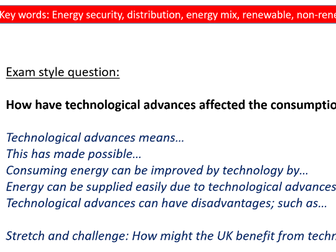 AQA GCSE Geography- Resource Management- Energy | Teaching Resources