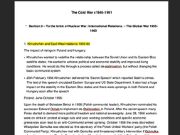 Cold War Summary notes 1945-1991 - AQA A Level History section 3 ...