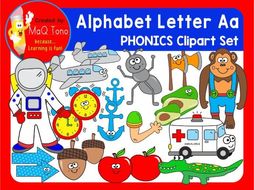 Alphabet Letter Aa Phonics Clipart Set | Teaching Resources