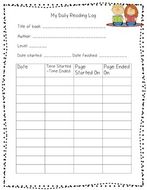 Daily Reading Log - Includes Pages read per day | Teaching Resources