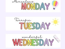 Pastel Google Form Headers - Days of the Week | Teaching Resources