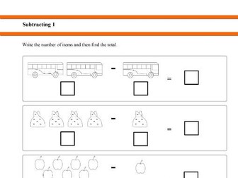 Subtractions for Year 1 Students - 5 to 6 years old | Teaching Resources