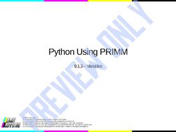 Python Using PRIMM - Lesson 3 - Variables | Teaching Resources