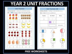 Fractions - Year 2 - Free Worksheets - Unit Fractions | Teaching Resources