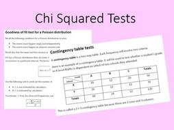 Chi Squared Tests Edexcel Further Statistics 1 | Teaching Resources