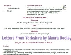Letters from Yorkshire Revision by englbee | Teaching Resources