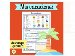 Las vacaciones ficha- Holidays Spanish worksheet-vocabulary, reading ...