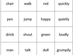 Main 4 Word Classes Cards for Sorting | Teaching Resources