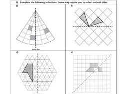 Reflection - Geometry - Position of shape - ks2 year 5 & 6 - WORKSHEET ...