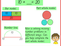 Bar Model and Part Whole Diagrams to Solve Missing Number Calculations ...