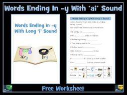 'y' at the end of a word with long 'i' Sound Worksheet | Teaching Resources