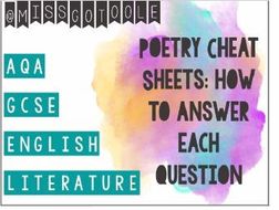 AQA Poetry Cheat Sheets: How to Answer Each Question | Teaching Resources