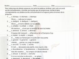 Verbs Start D, E, F, G, H, I End AR 3 Spelling Challenge Spanish ...