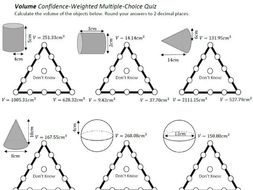 Volume Confidence-Weighted Multiple Choice-Quiz | Teaching Resources