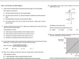 Physics A level Multiple Choice A*/A Extension Questions OCR | Teaching ...