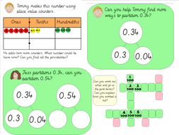 Year 4 Decimals Reasoning Task (Place Value Counters and Part Whole ...
