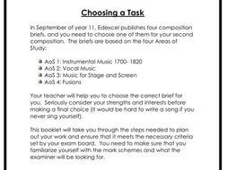 Edexcel GCSE Music Brief Set Composition Workbook and Guide | Teaching ...