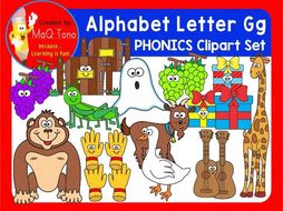 Alphabet Letter Gg Phonics Clipart Set | Teaching Resources