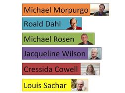 Book Corner Display labels - KS2 Childrens Authors | Teaching Resources