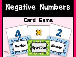 Negative Numbers Card Game | Teaching Resources