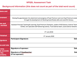 NPQSL Project Write-up (2020) | Teaching Resources