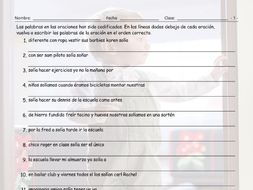 Past Simple with Used To Spanish Scrambled Sentences Worksheet ...