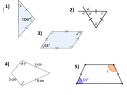 Angle facts, angles in triangles and quadrilaterals | Teaching Resources