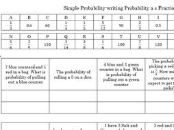 GCSE Maths/Functional Skills- Simple Probability Joke Codebreaker | Teaching Resources