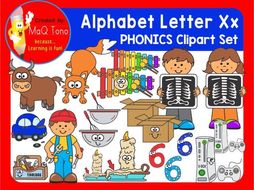 Alphabet Letter Xx Phonics Clipart Set | Teaching Resources
