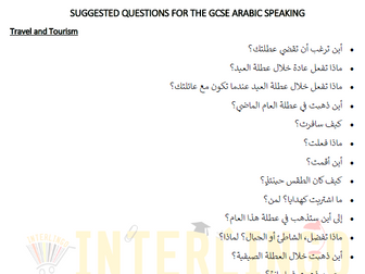 GCSE Arabic Writing Worksheets and Speaking questions | Teaching Resources