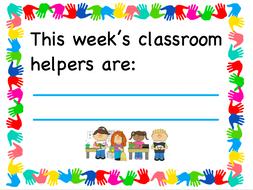 Classroom helper sign display | Teaching Resources