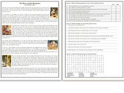 The Elves and the Shoemaker - Reading Comprehension Worksheet / Text ...