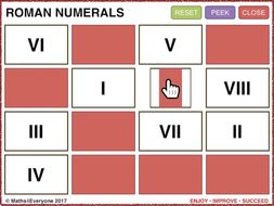 Roman Numerals (Interactive Whiteboard Game) | Teaching Resources