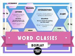 SPAG Display - Word Classes - School Stuff | Teaching Resources