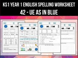 Spelling & Phonics Worksheet - uː sound spelled UE | Teaching Resources