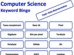 Computer Science keyword bingo game (Data representation) | Teaching ...