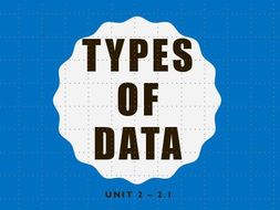 Types of data - Statistics 1 | Teaching Resources