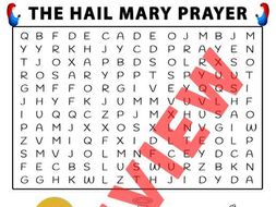 Catholic Religion: The Hail Mary Prayer Word Search Activity | Teaching ...