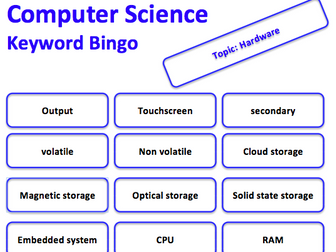 Computer Science keyword bingo game (All topics) | Teaching Resources