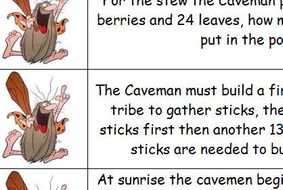 Stoneage Maths Word Problems Cavemen | Teaching Resources